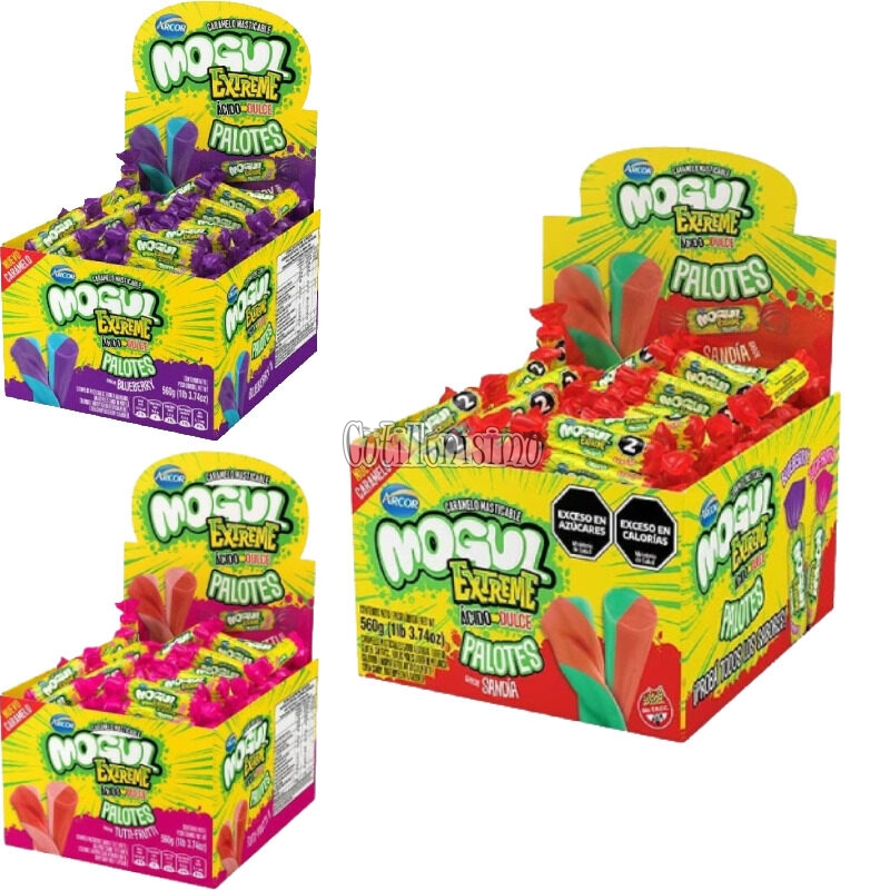 Caramelo Masticable Mogul Extreme Palotes Acidos Surtidos x1 Unidad x8 ...