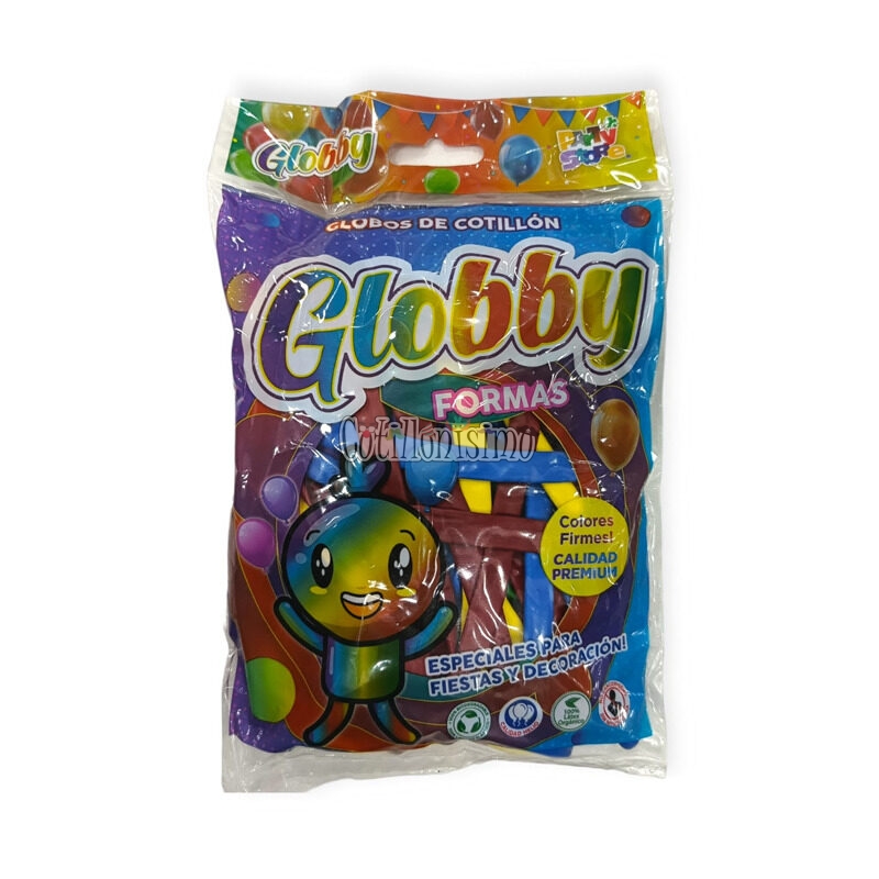 Globos Globby Formas Colores Surtidos x 50 Unidades - Cotillonisimo
