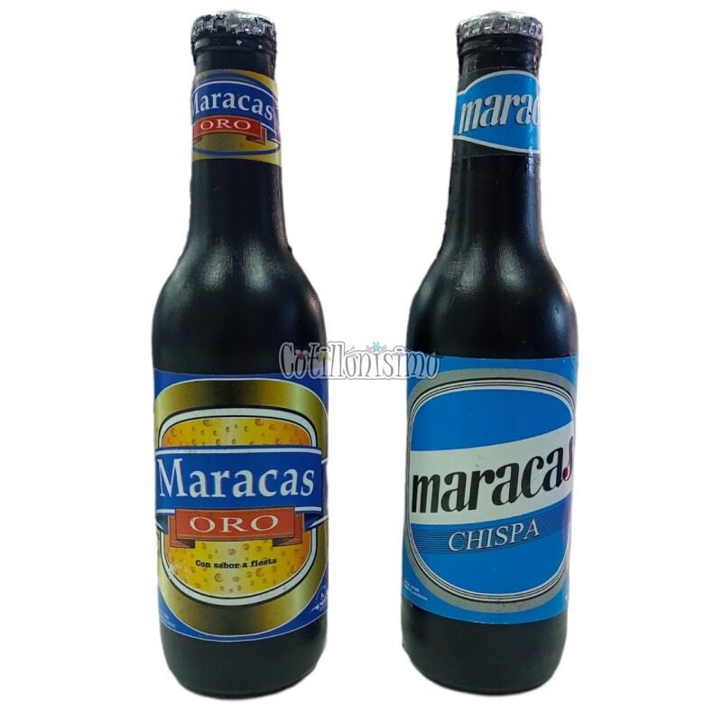 Maraca Botella Cerveza Modelos Surtidos x10 Unidades - Cotillonisimo