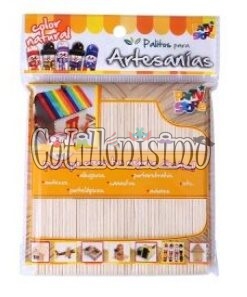 Palitos de Helado Color Natural X50 Unidades 11cm - Cotillonisimo