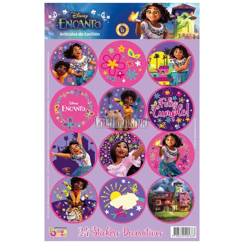 Stickers Autoadhesivos Encanto x24 Unidades Licencia Oficial ...