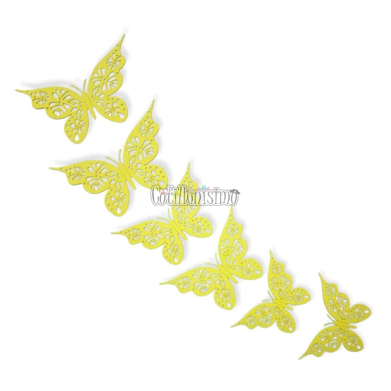 Adorno Mariposa Calada Amarillo Pastel x6 Unidades Modelos Surtidos ...
