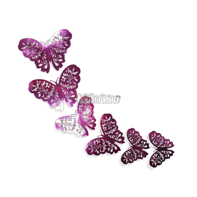 Adorno Mariposa Calada Fucsia x6 Unidades Modelos Surtidos | Cotillonisimo