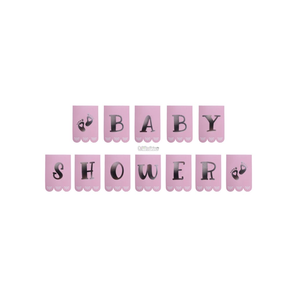 Banderin BABY SHOWER Rosa Pastel | Cotillonisimo