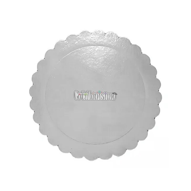 Bandeja Redonda Sol Carton Laminado Plateado 34 cm | Cotillonisimo