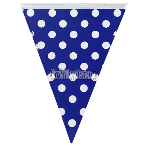 Banderin Lunares Color Azul 2mts | Cotillonisimo
