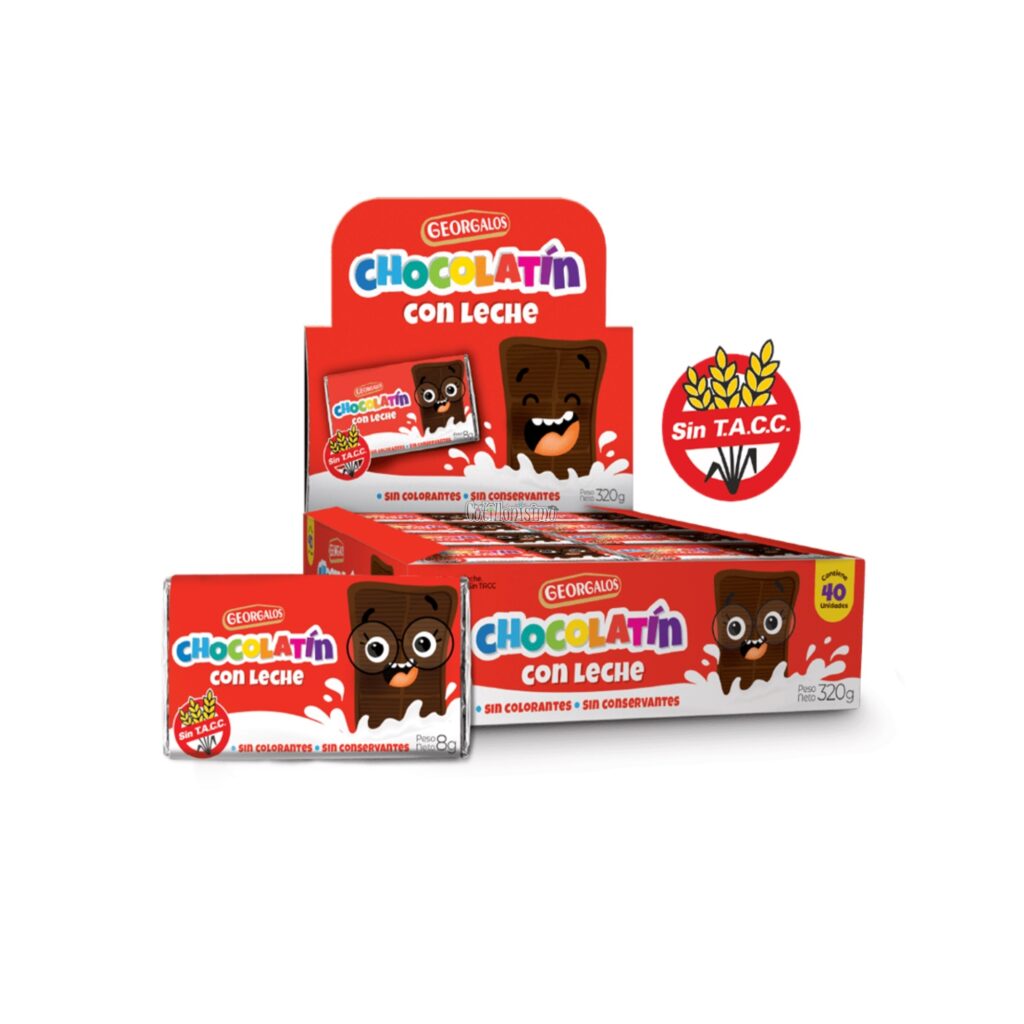 CHOCOLATIN GEORGALOS Con Leche X40 Unidades | Cotillonisimo