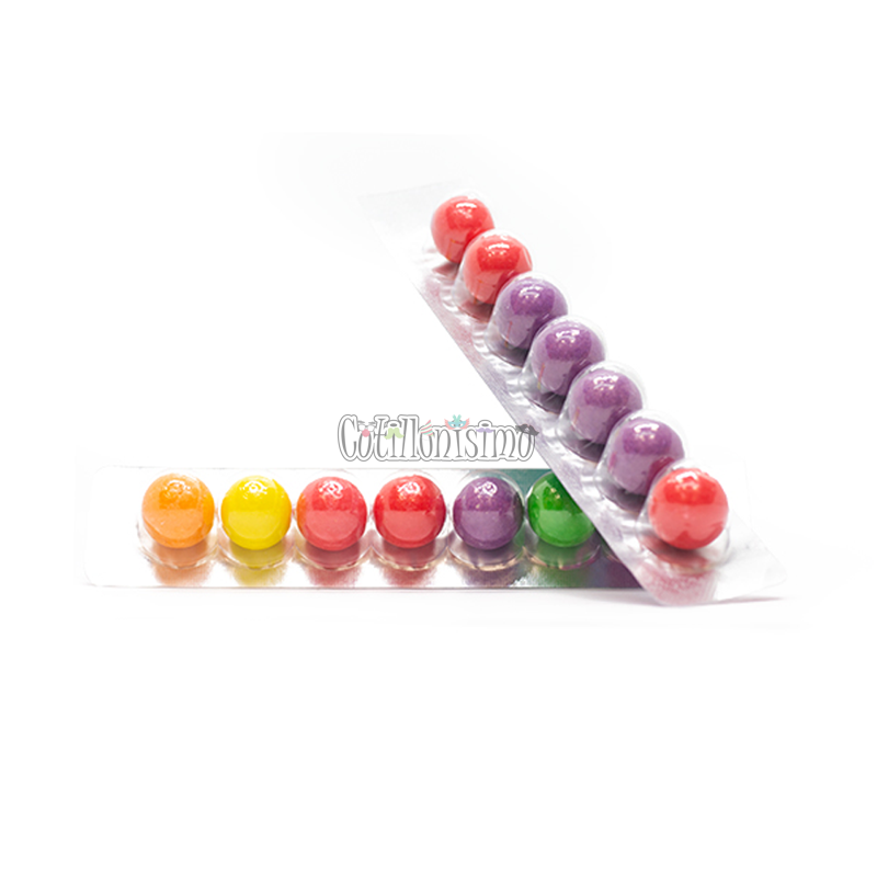 Chicle Frutal Gumballs Open Candy Redondo x7 unidades | Cotillonisimo