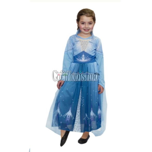 Disfraz ELSA FROZEN II CELESTE PLUS OFICIAL T2 NewToys - Cotillonisimo