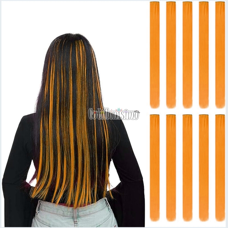 Extension de Pelo Color NARANJA - Cotillonisimo