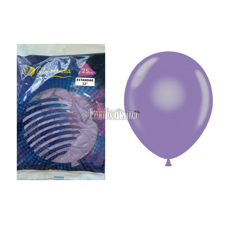 Globos GLOBOLANDIA LISO ESTANDAR 12 Pulgadas LILA X25 | Cotillonisimo