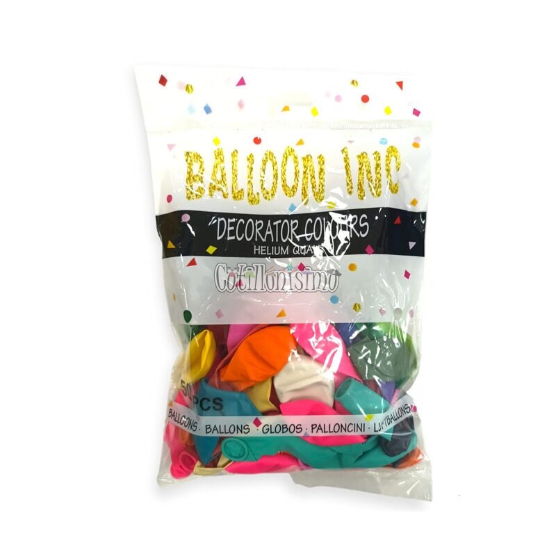 Globos BALLOON INC ESTANDAR 10 Pulgadas Multicolor X50u | Cotillonisimo