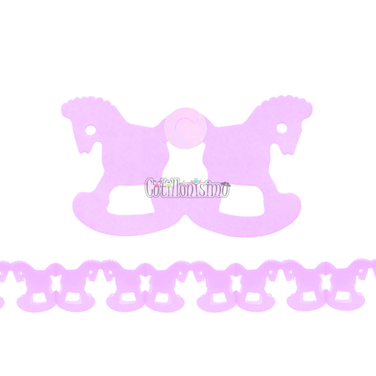 Guirnalda Caballito Rosa x2 Metros | Cotillonisimo