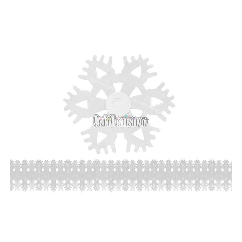 Guirnalda Calada Chica Copos de Nieve Blanco 2 mts | Cotillonisimo