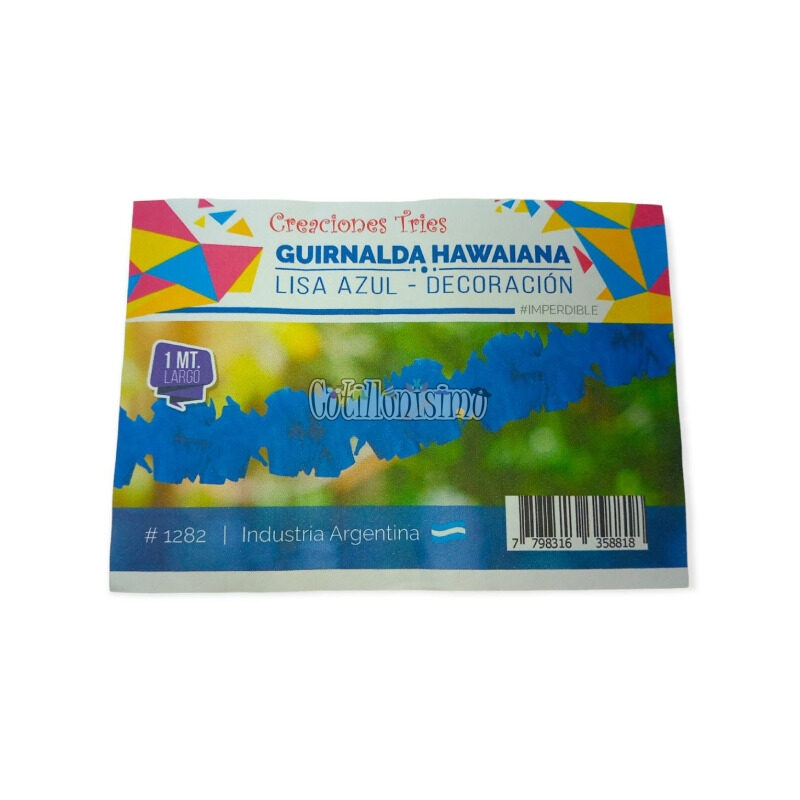 Guirnalda Hawaiana Color AZUL 1 Mt (Friselina) | Cotillonisimo