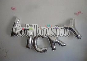 LETRAS Inflables PLATEADA 35cm de alto | Cotillonisimo