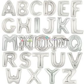 LETRAS Inflables PLATEADA 35cm de alto | Cotillonisimo