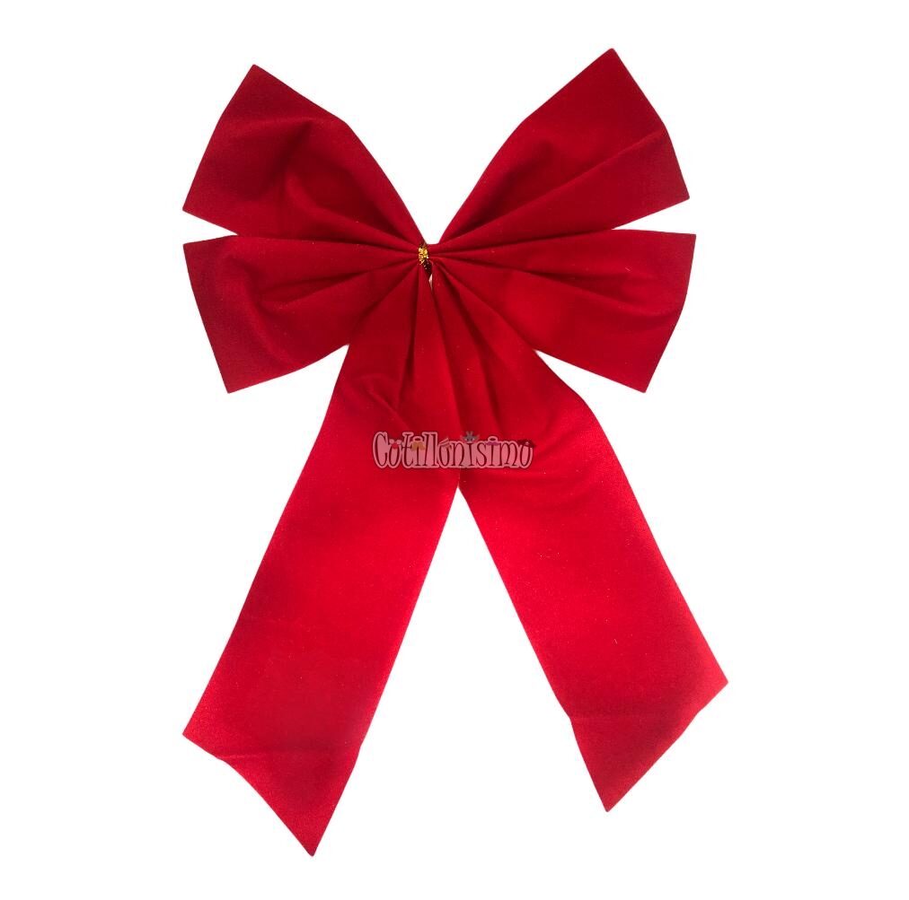 Moño Felpa Rojo Grande 20 Cm | Cotillonisimo