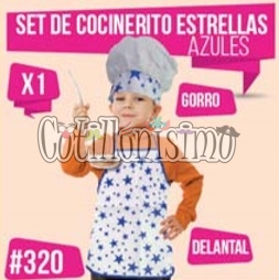 Set Cocinerito Estrellas Color AZUL (FRISELINA) | Cotillonisimo