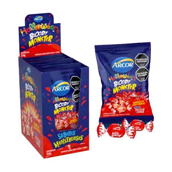 Caja Caramelos Masticables Arcor Bloody Monster Halloween 30gr x8u ...