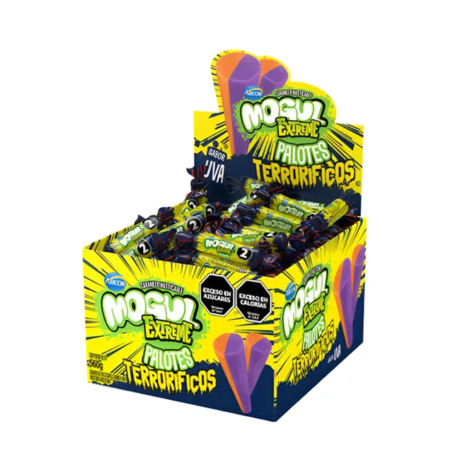 Caja Caramelo Mogul Extreme Palotes Acidos Terrorificos Uva x70u ...
