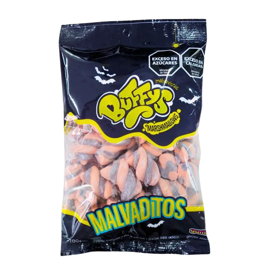 Marshmallows - Malvaditos Twister BUFFYS 200 Grs | Cotillonisimo