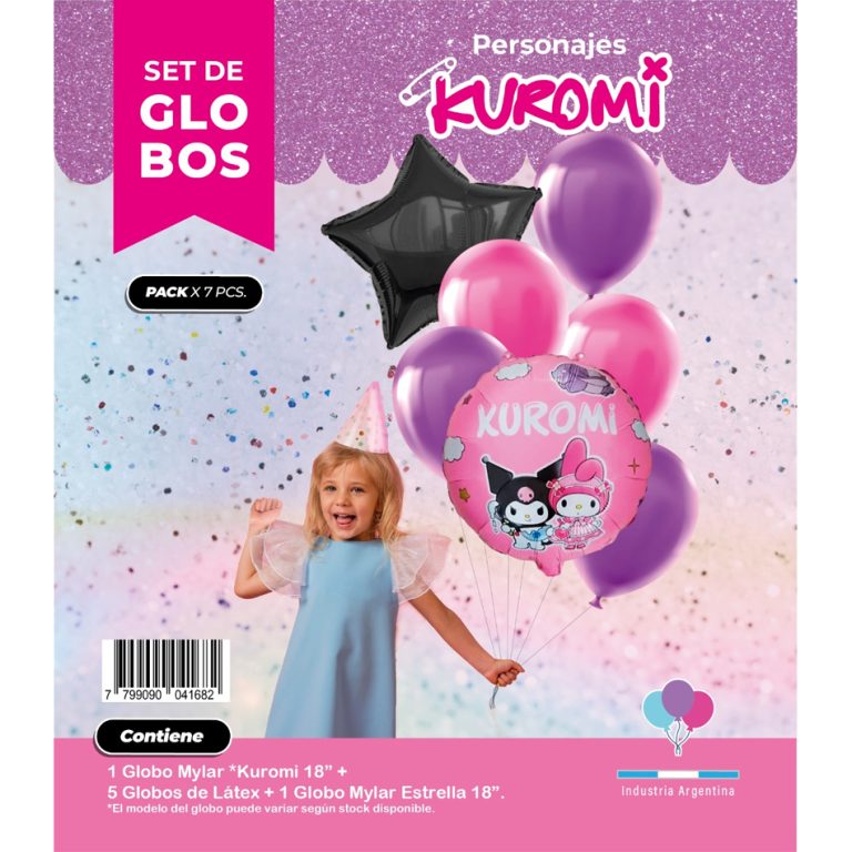 Set Globos KUROMI 7 Pcs | Cotillonisimo