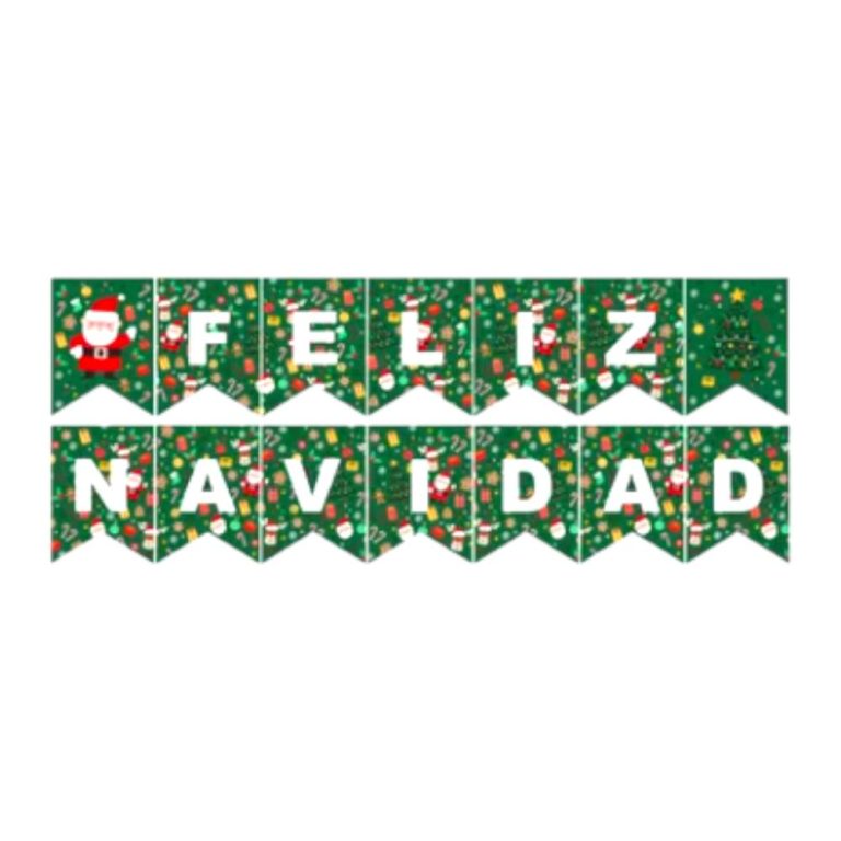 Banderin FELIZ NAVIDAD Verde | Cotillonisimo