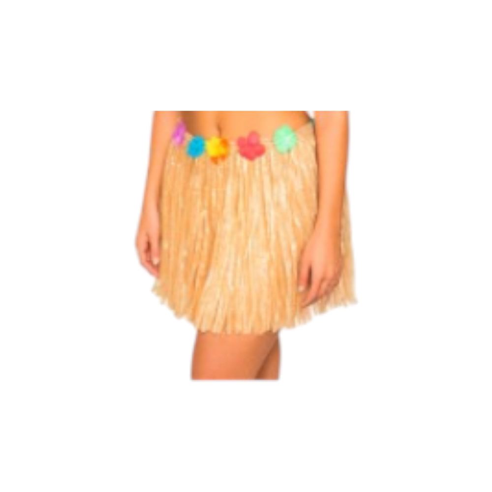 Pollera Hula Hawaiana Color Natural | Cotillonisimo